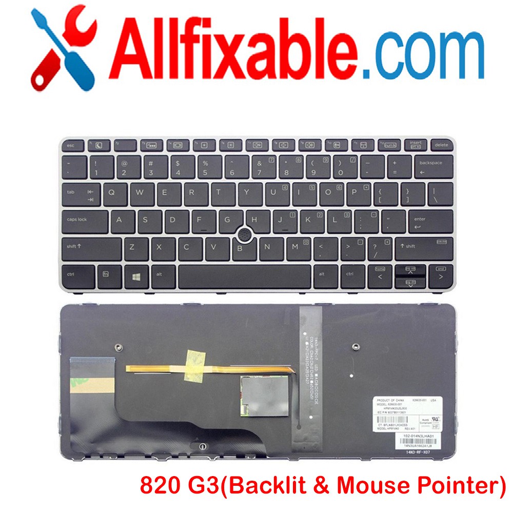 HP Elitebook 725 G3 820 G3 / 725 G4 820 G4 With Backlit & Mouse Pointer ...