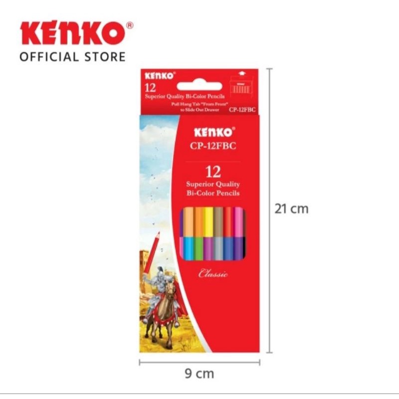 Kenko 12 BICOLOR PENCIL / 2 COLOR COLOR PENCIL / TWO SIDED COLOR PENCIL / DUAL TONE COLOR PENCIL ...