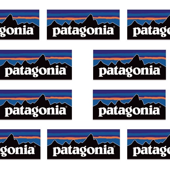 Patagonia Rectangle Logo Waterproof PVC Stickers Skateboard Suitcase ...
