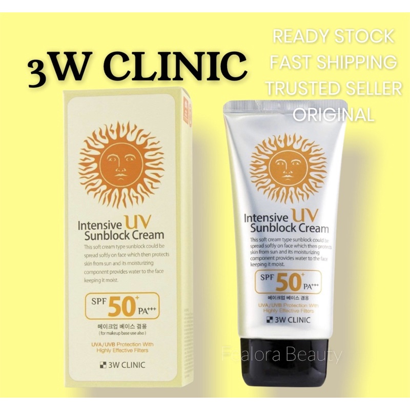 (READY STOCK) 3W CLINIC SUNSCREEN INTENSIVE SUNBLOCK CREAM SPF 50 ...