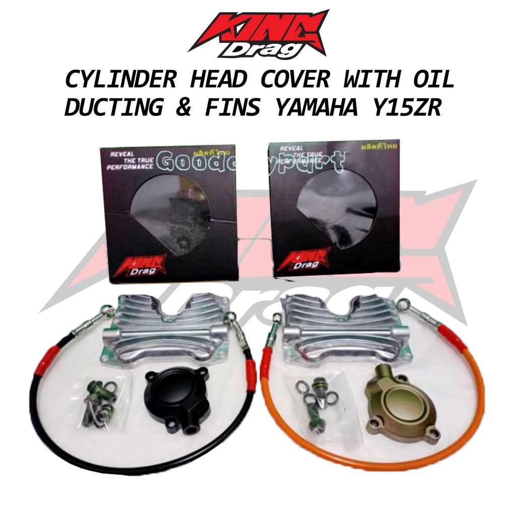 KING DRAG RACING CYLINDER HEAD COVER WITH OIL DUCTING & FINS YAMAHA ...