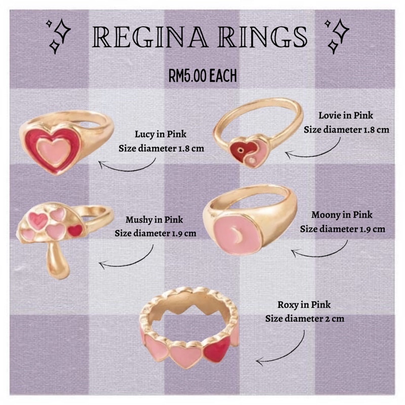 Trendy Pinterest Regina Rings 🌸 Local Seller 🚚🍄 | Shopee Malaysia