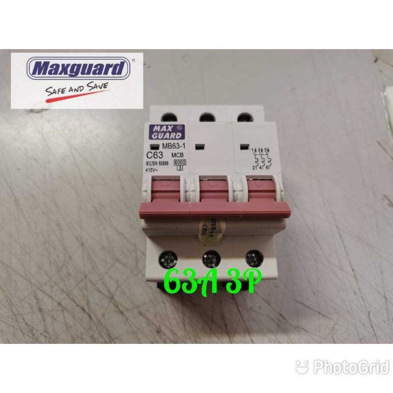 Maxguard 63A 40A 32A 20A 16A 3P MCB /MAIN SWITCH | Shopee Malaysia