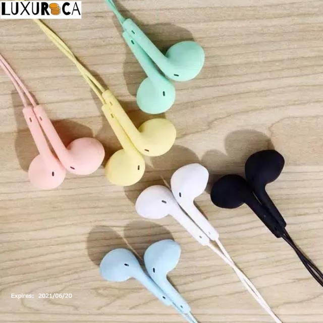 STEREO EARPHONE U19 MACARON COLOR 3.5MM JACK High Bass Wired Earphone ...