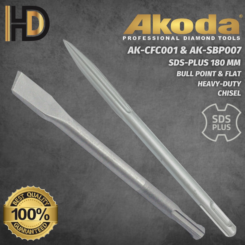 AKODA SDS PLUS CHISEL ( AK-SBP007 & AK-CFC001 ) ( 10 x 180 x 15MM ...