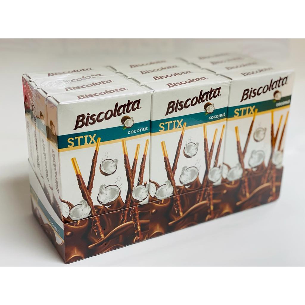 12 x 40g Biscolata Stix Biscuit (Milky Chocolate/ Coconut/ Crispy Rice ...
