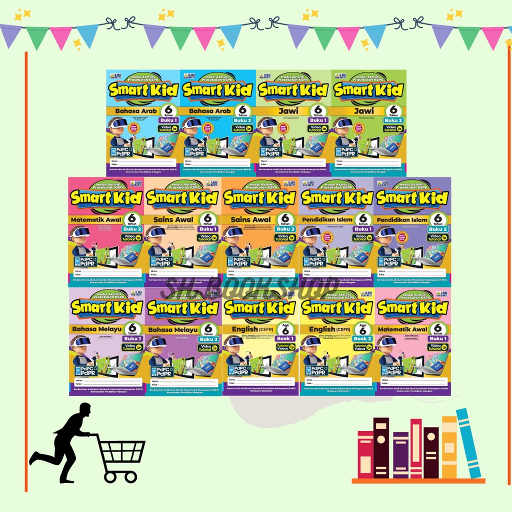 Modul Aktiviti Prasekolah KSPK Smart Kids 6 Tahun - Buku 1 & 2 | Shopee Malaysia