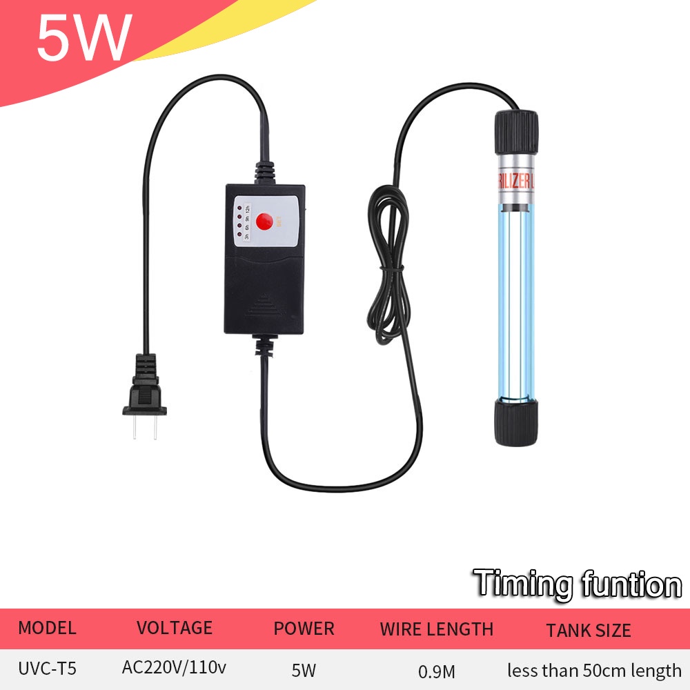 Aquarium UV Sterilizer Lamp Submersible Ultraviolet Filter Waterproof ...