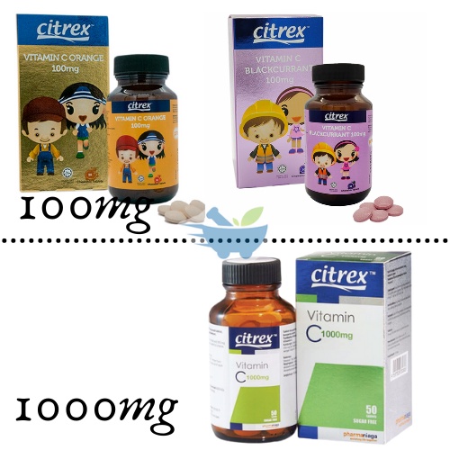 Citrex Vitamin C 100mg 90s (Orange / Blackcurrant) / Citrex Vitmin C ...