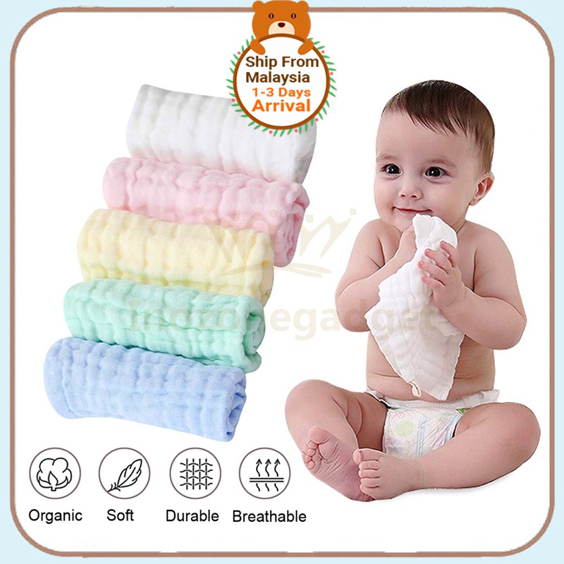 Newborn Barang Baby Face Towel Face Wash Cloth Cotton Water Absorbent ...