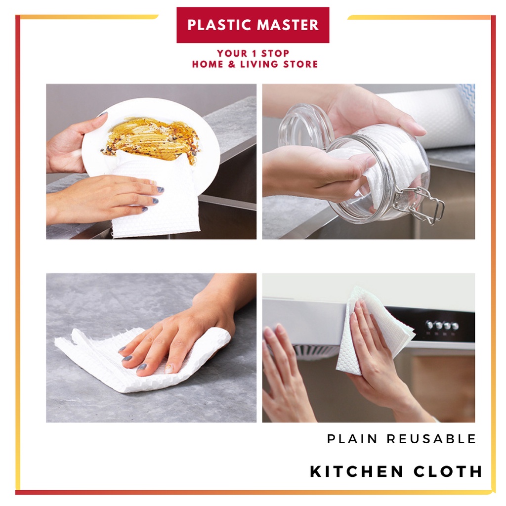 Plain Kitchen Cleaning Cloth Reusable Lazy Rags Dish Cloth Kitchen ...