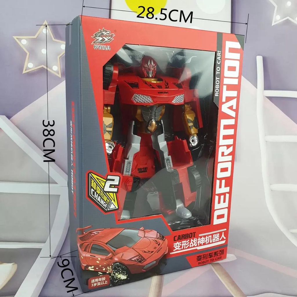 Transformer Kid Toy Convertible Car to Robot Machine Sport Permainan ...