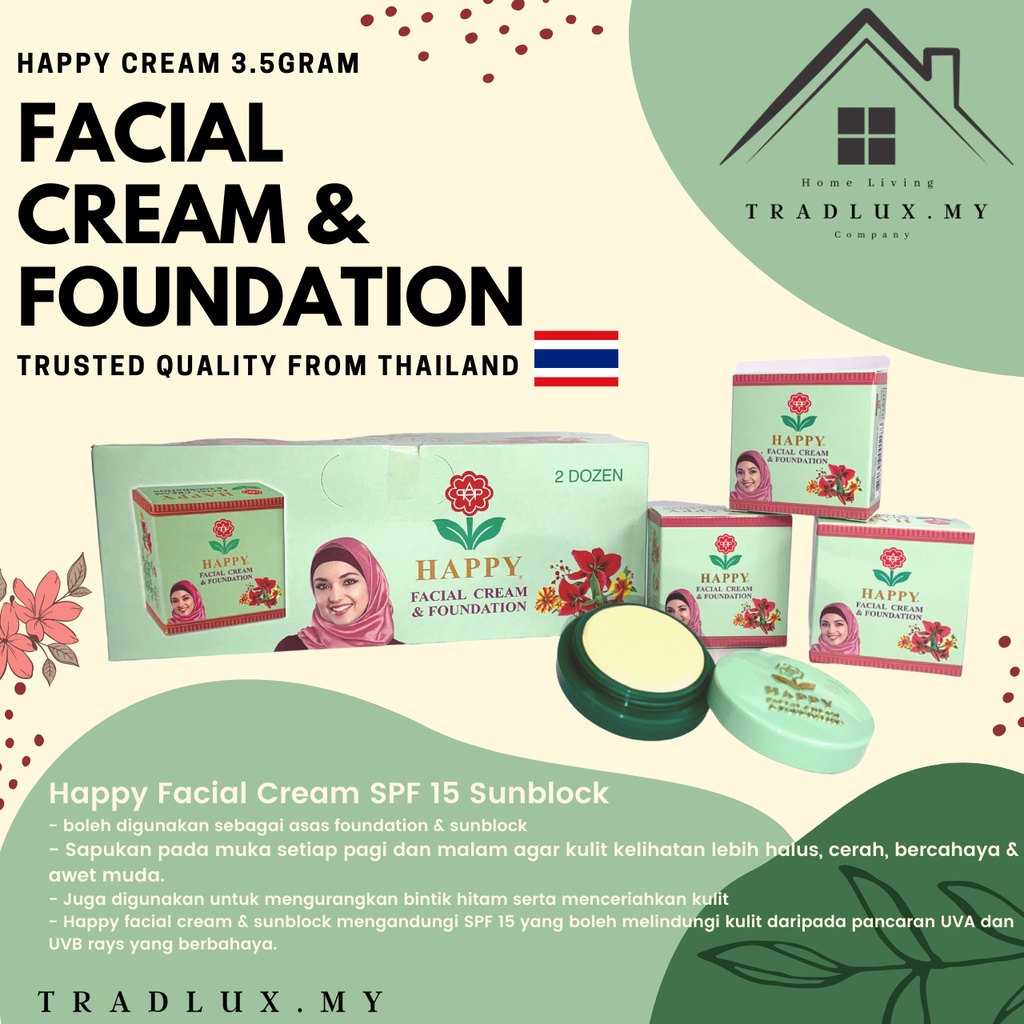 Happy Facial Cream Sunblock Spf15 3.5g Happy Cream Happy Lotion ...