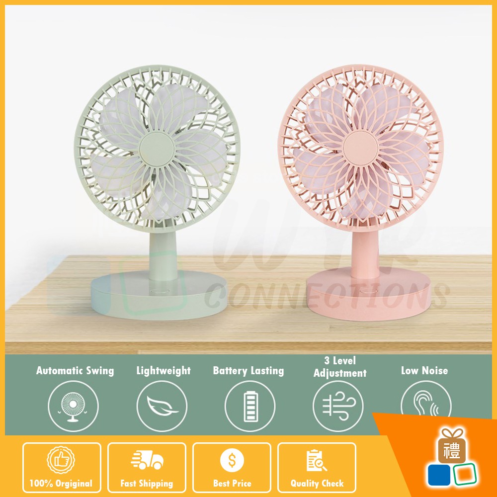 Mini Table Fan USB Rechargeable Office Table USB Fan Portable Fan Kipas ...