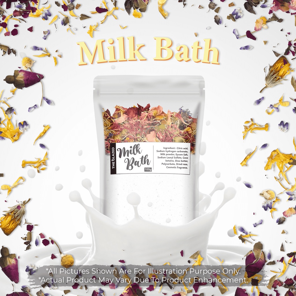 The Glazed Milk Bath 100g Mandian Susu Kambing Serbuk Mandi Bunga Naik ...
