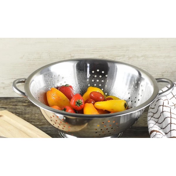 Stainless Steel Food Strainer Bowl Vegetable Fruit Rice Washer Strainer ...