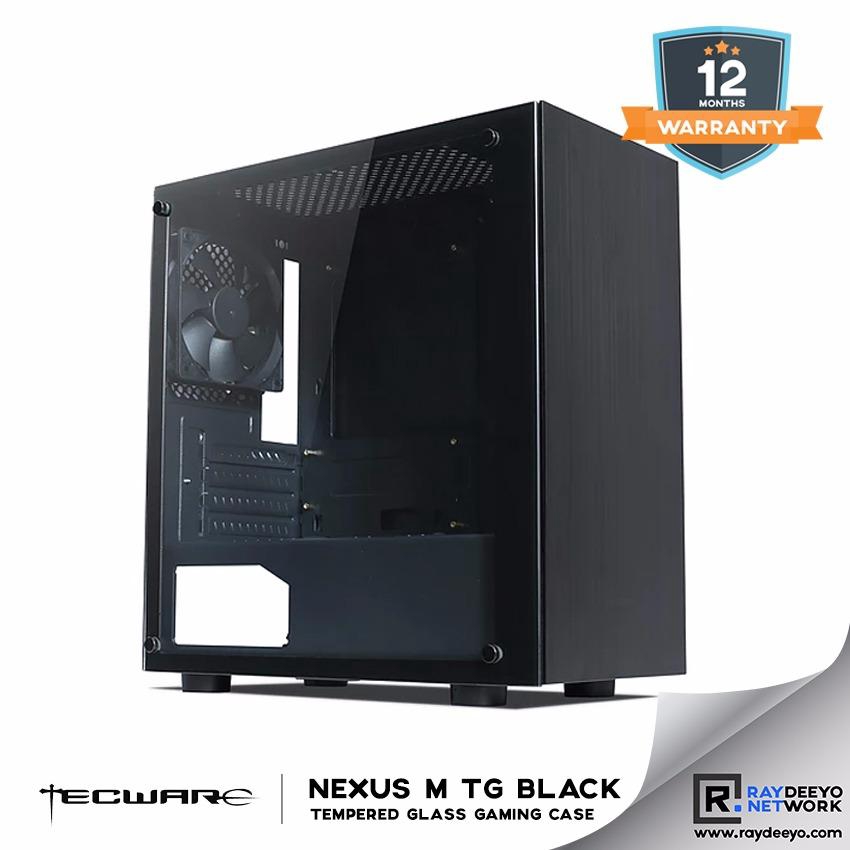 Tecware NEXUS M TG (Full BLACK) Tempered Glass Gaming Case | Shopee ...