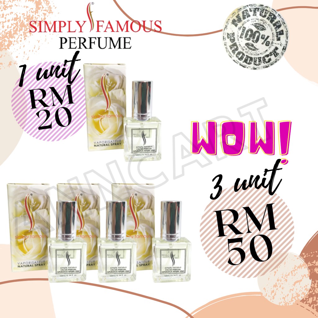 Simply Famous Original EDP Perfume 10ml Tahan Lama | Shopee Malaysia