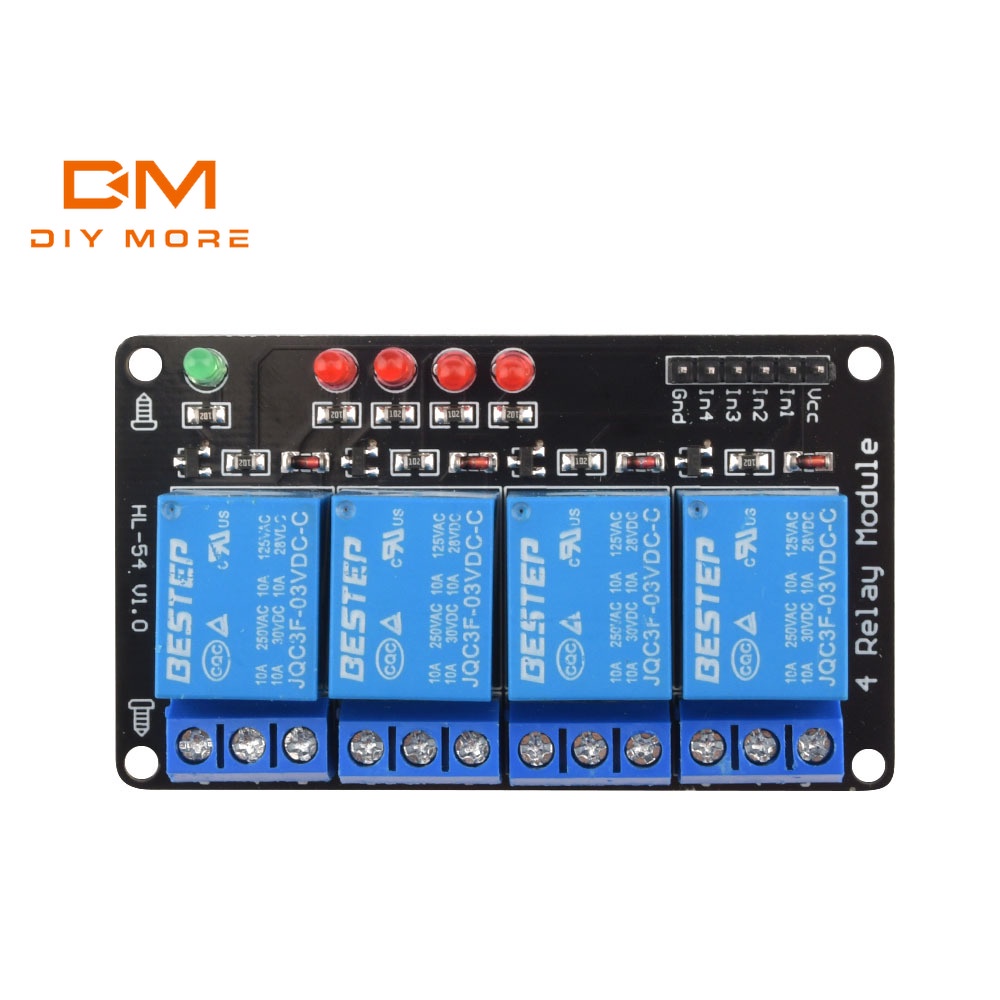 DIYMORE 4 Channel 3V/12V Relay Module Board for Arduino Raspberry PIC AVR DSP ARM MSP430 ...
