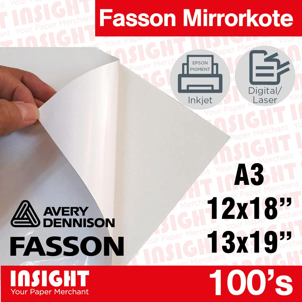 FASSON Mirrorkote A4 Label A3 Sticker Glossy Mirrorkote Sticker Self ...