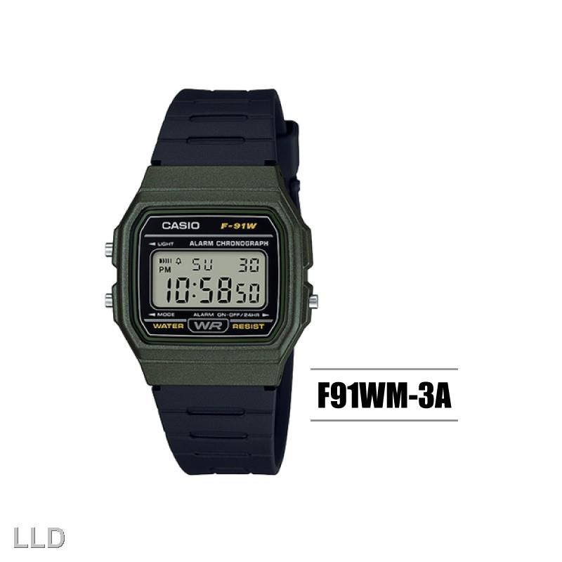 Sports *100% Authentic* Casio Digital Army Watch F91W (F-91W/ F-91WG/ F-91WM/ F-91WS) Series ...