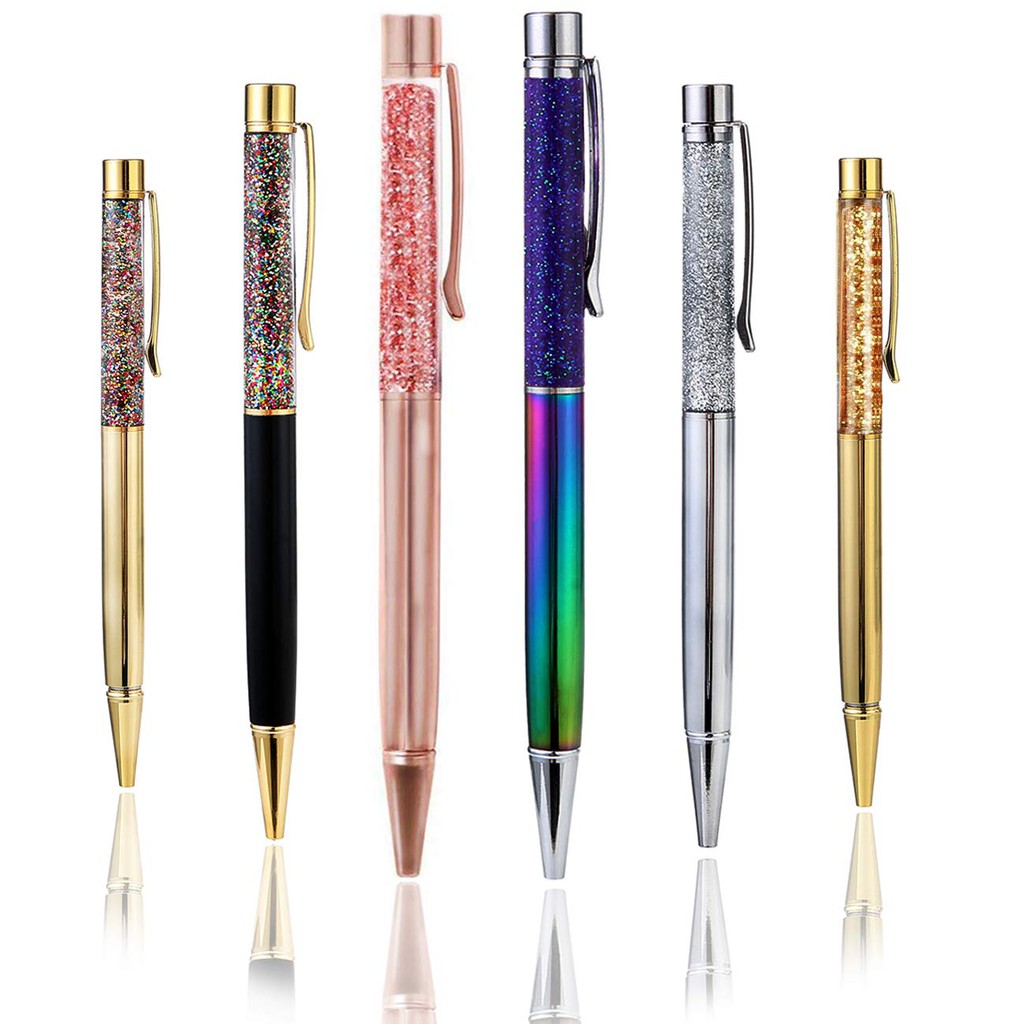 Creatively 1.0mm Luxury Rose Gold Ballpoint Metal Pen Refills Bling ...