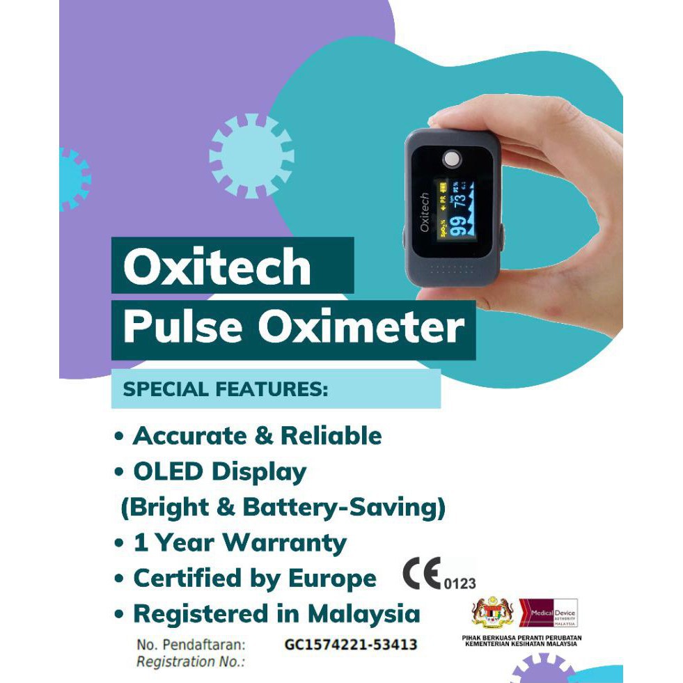 Oxitech Pulse Oximeter with MDA Approved 1 year warranty | Shopee Malaysia