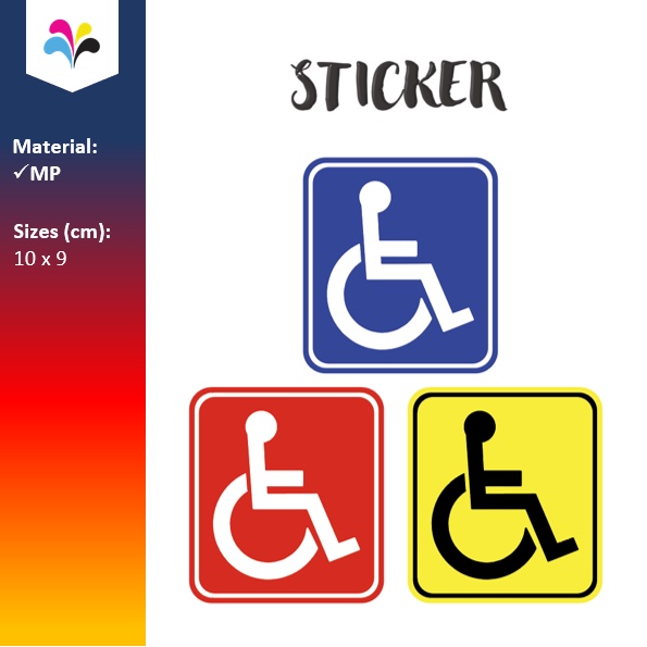 OKU sign sticker disabled person symbol Orang Kurang Upaya parking bus ...