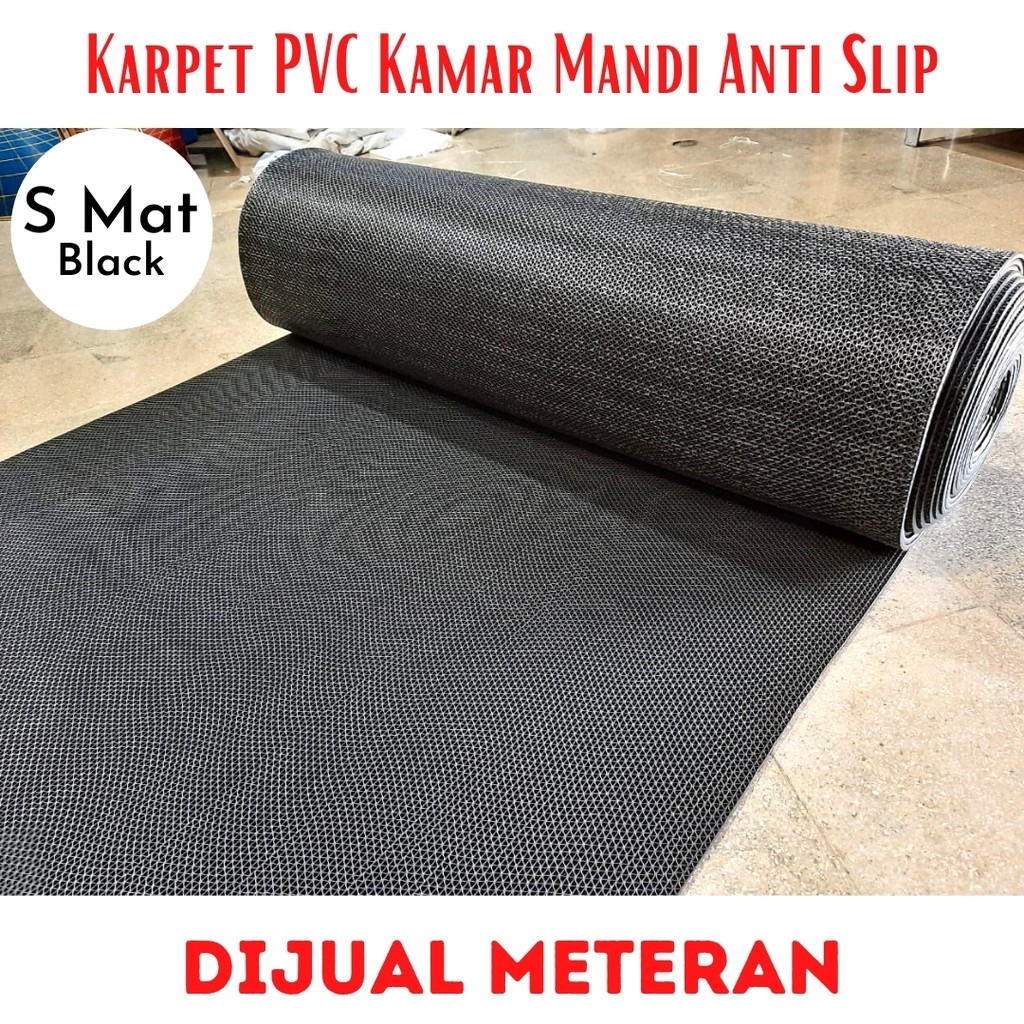 PVC Bathroom Carpet 1m x 1.2m S Mat, ANTI-SLIP PVC Mat (WIDE1,2m ...