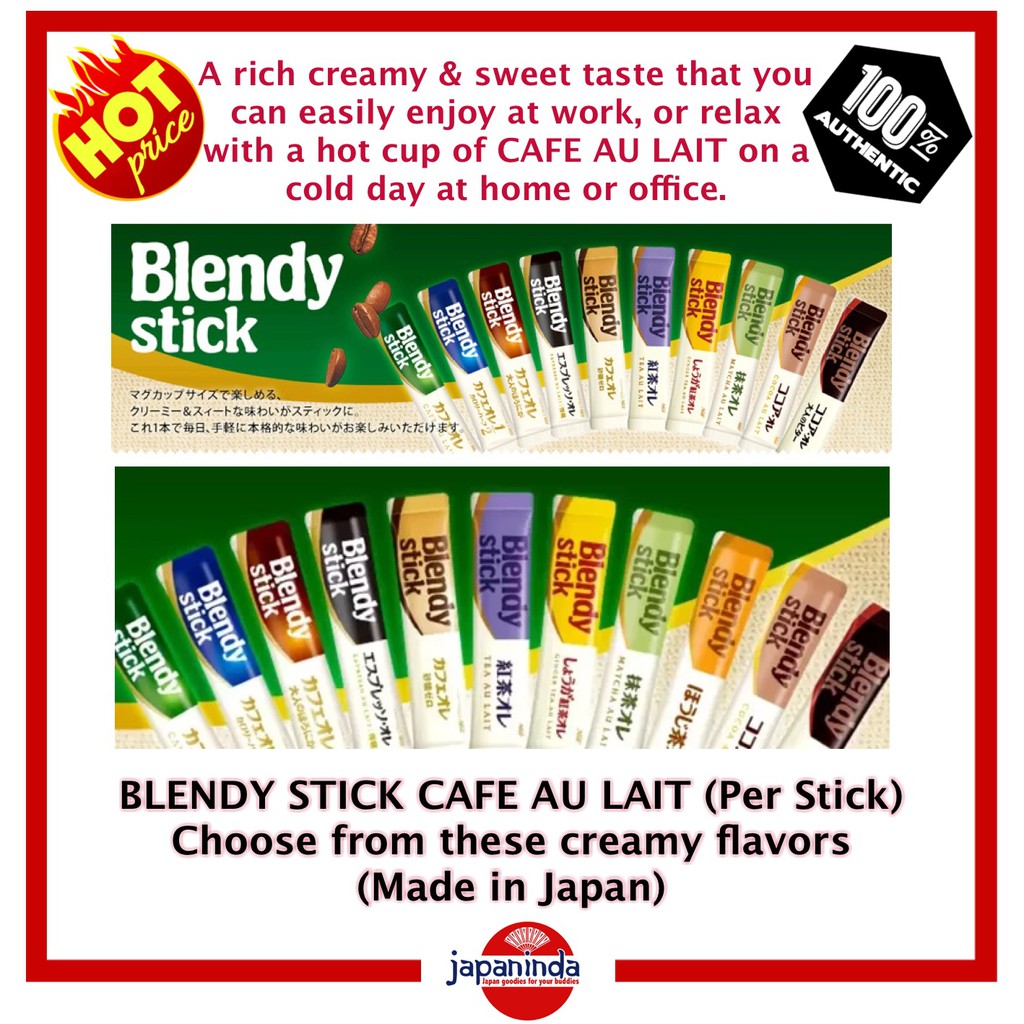 BLENDY Stick Cafe Au Lait (Per stick) Choose from these creamy flavors ...