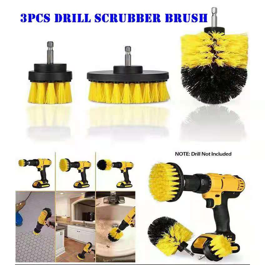 3PCS Drill Scrubber Brush Drill Brush Heavy Duty Stiff Bristle Power ... 3PCS Drill Scrubber Brush Drill Brush Heavy Duty Stiff Bristle Power ...