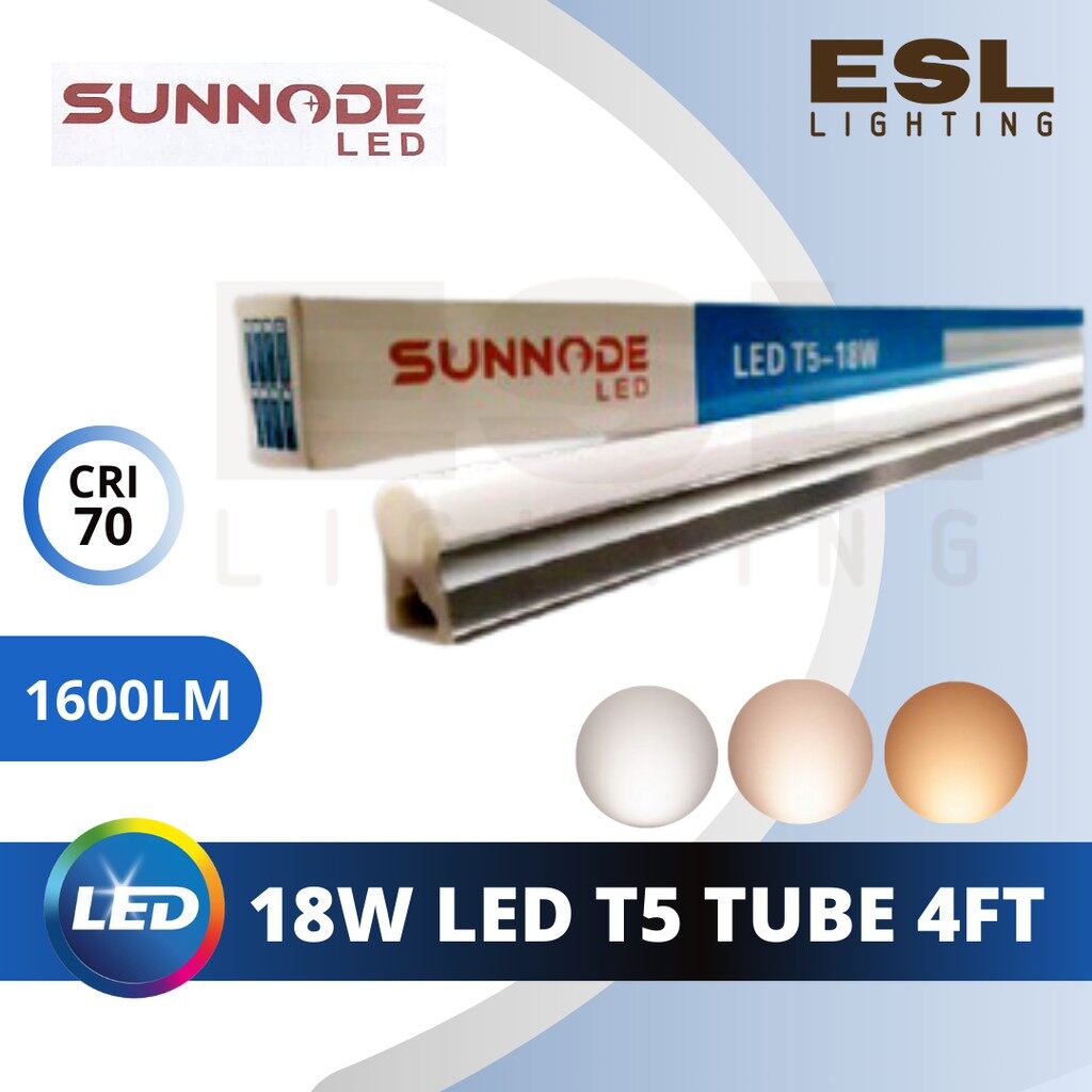 ESL LIGHTING SUNNODE LED Tube 4Feet T5 Complete Set 18W | Shopee Malaysia