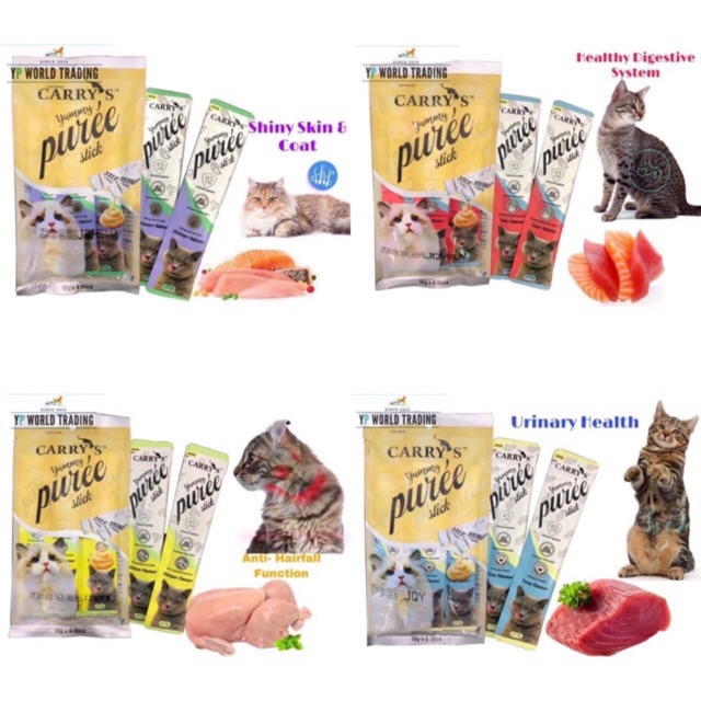 Carrys Cat Yummy Puree Stick (15gx6stick) 90g Makanan Ringan Kucing/Cat ...