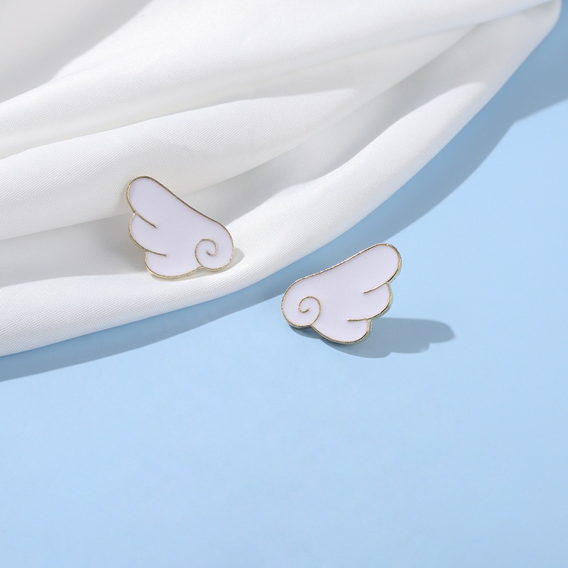 White Angel Wings Enamel Lapel Pins Wings Badge Brooches Jewelry for ...