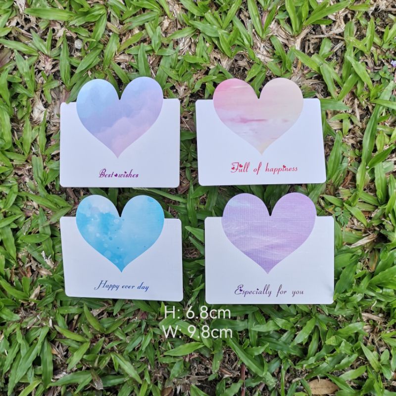 Love Heart Message Greeting Gift Card Blessing Cards Wish Bouquet Happy ...