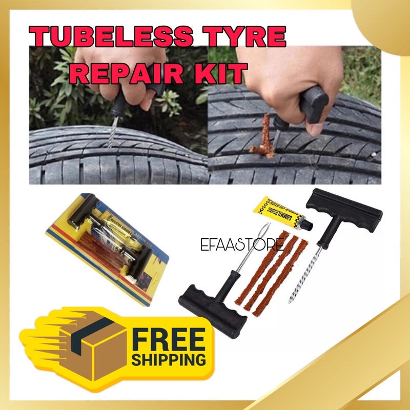 Tubeless Tyre Puncture Repair Kit Tampal Tayar Kereta Bocor DIY ...