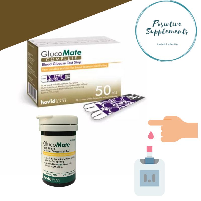 Glucomate Complete Blood Glucose Test Strip 50's | Shopee Malaysia