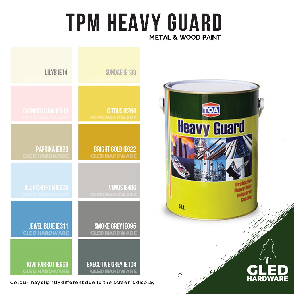 Metal & Wood Paint - TOA Heavy Guard (1L & 5 Litre) - Cat Kayu & Besi ...