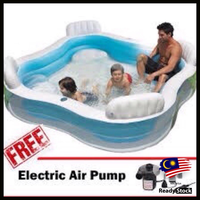 Intex Kids Swim Family Pool with pump Inflatable Ring Large Swimming ...