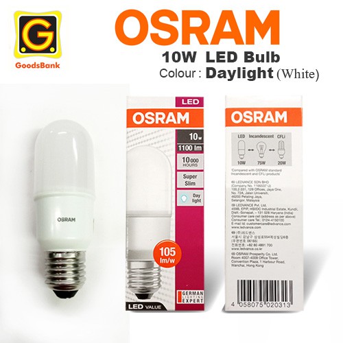 OSRAM GENUINE LED VALUE STICK BULB 10W E27 - DAYLIGHT (SIRIM) | Shopee Malaysia