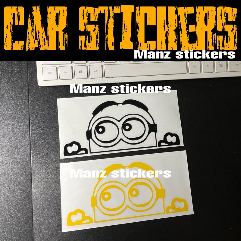 [24HOURS SHIP] STIKER PEEKING MINION / CAR STICKER PEEKING MINION ...