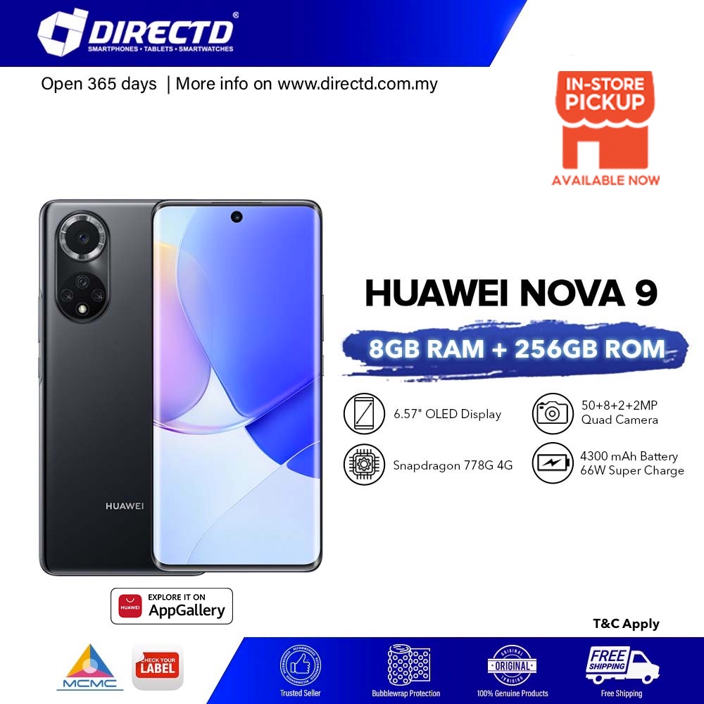 HUAWEI nova 9 [8GB RAM | 256GB ROM] - Snapdragon 778 4G | 6.57" Curved OLED | 66W SuperCharge ...