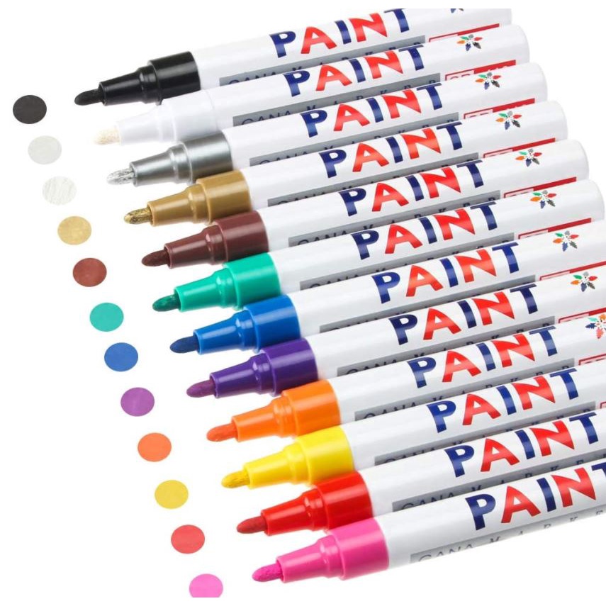 11 colors Waterproof Permanent Paint Marker Pen Writing School student ...