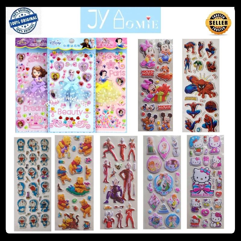 Sticker 3D Bubble Sticker Cystal Diamond Sticker DIY Sticker Cartoon ...