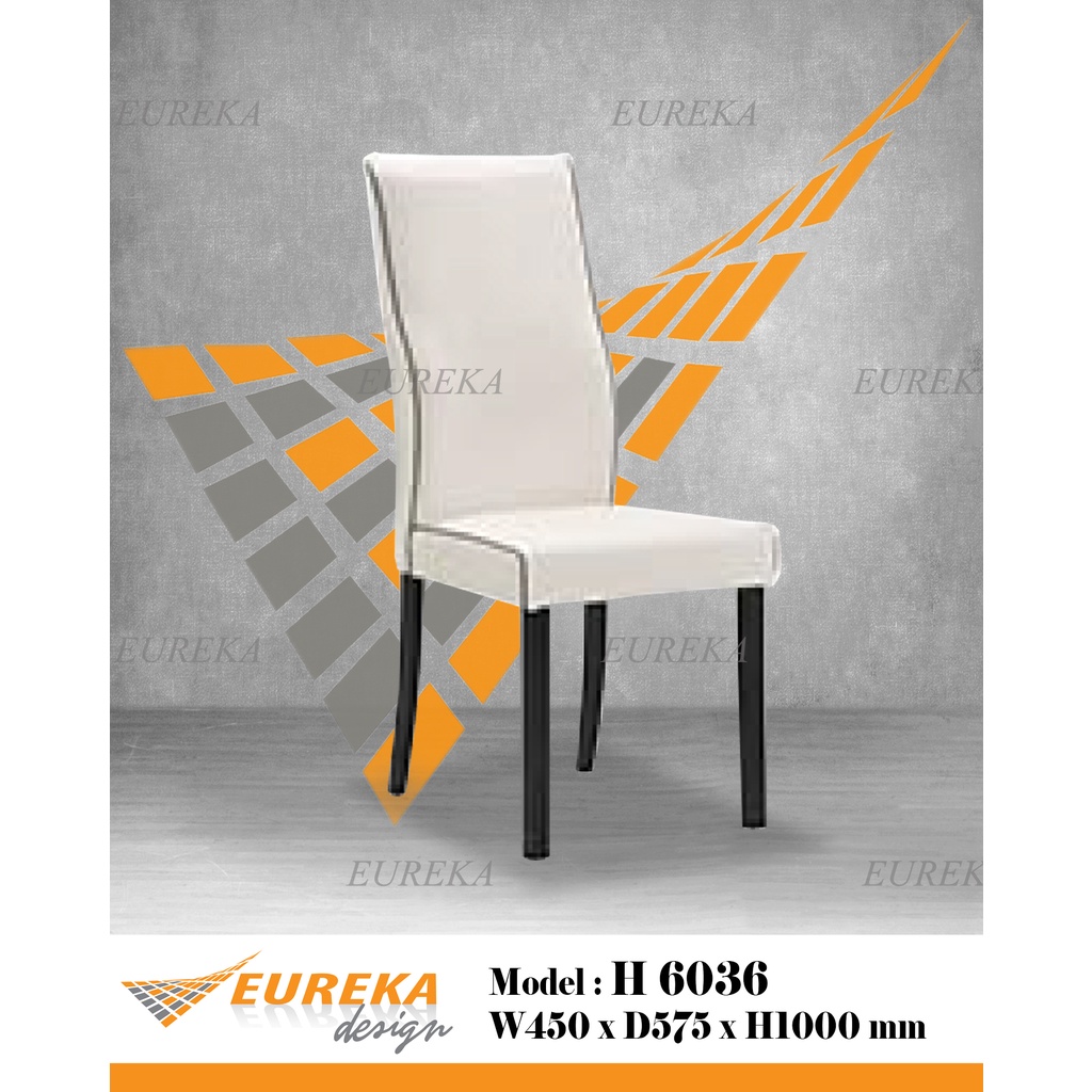 EUREKA Dining Chair Modern PVC Wood Cushion Seater / Kerusi Makan H60 ...