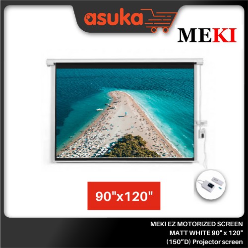 MEKI EZ MOTORIZED SCREEN MATT WHITE 90" x 120" (150”D) Projector screen ...