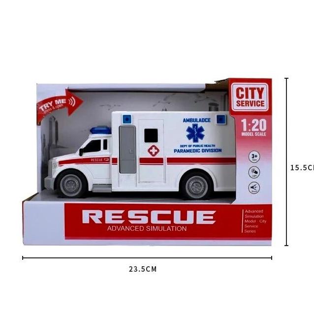 Warehouse Cleaning at the Beginning of the Year Toy Ambulance Push ...