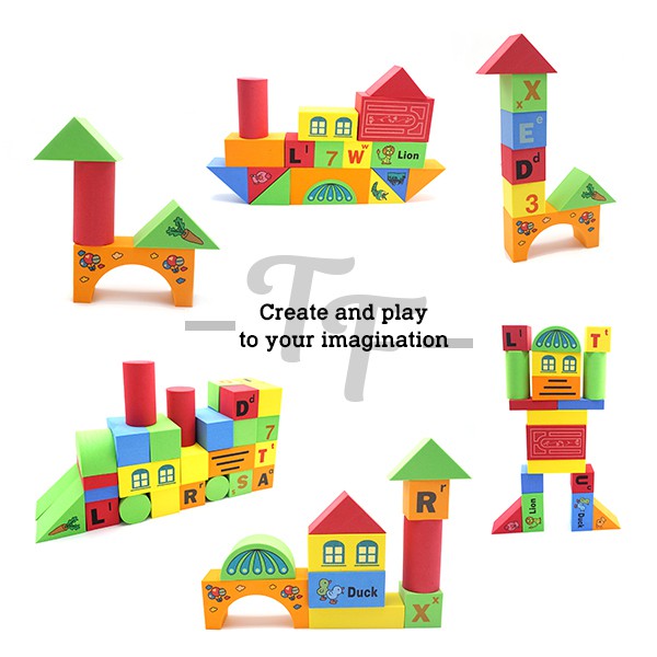 Educational Early Learning EVA Building Blocks (70 pcs) | Shopee Malaysia
