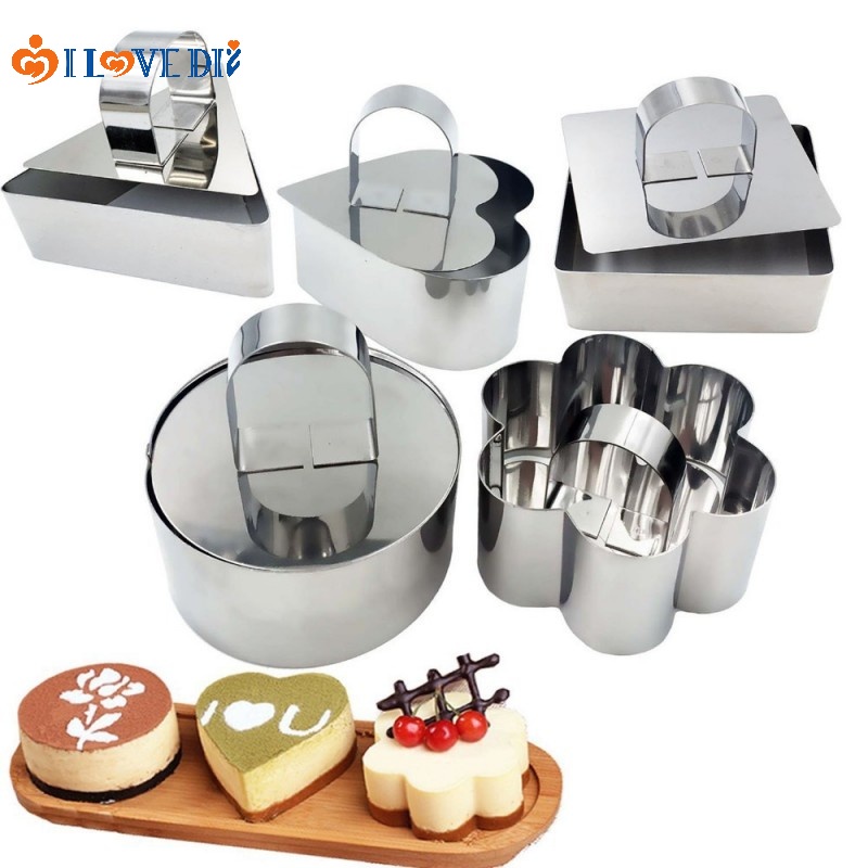 DIY Flower Round Shape Dessert Mousse Mold/ Kitchen Stainless Steel ...