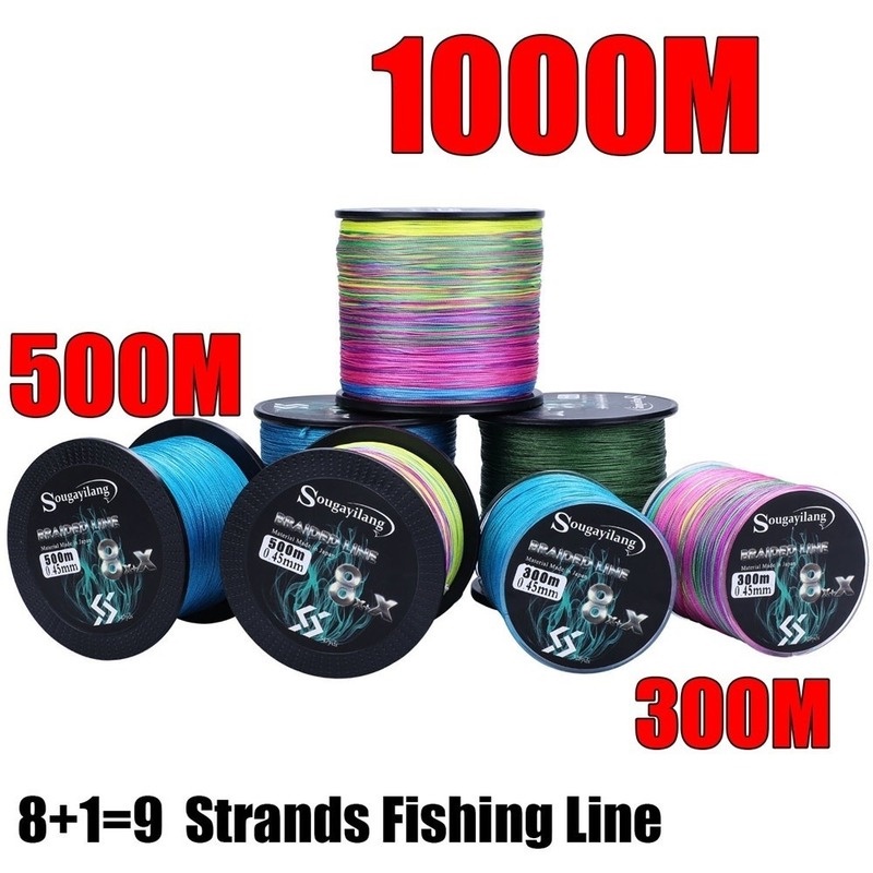 Sougayilang 300M 500M 1000M 8 Strands Braided Fishing Line 7.6KG-48.5KG ...